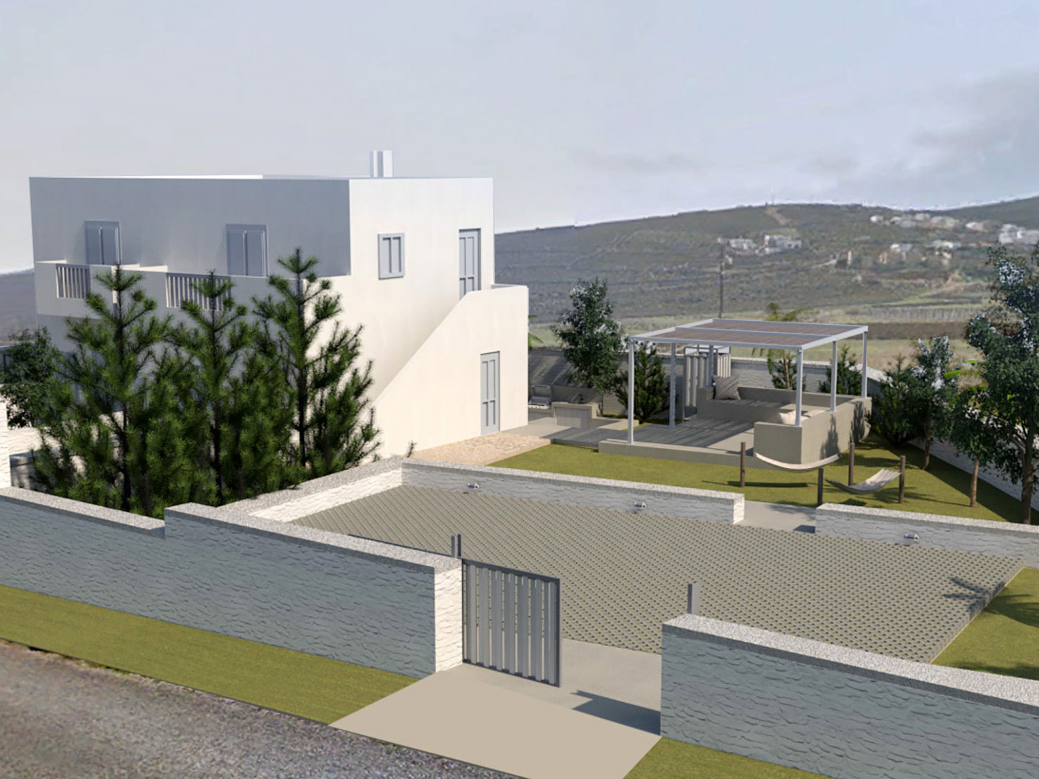 Διαμόρφωση περιβάλλοντα χώρου διώροφου κτιρίου - ΚΟΜ37 Αρχιτέκτονες